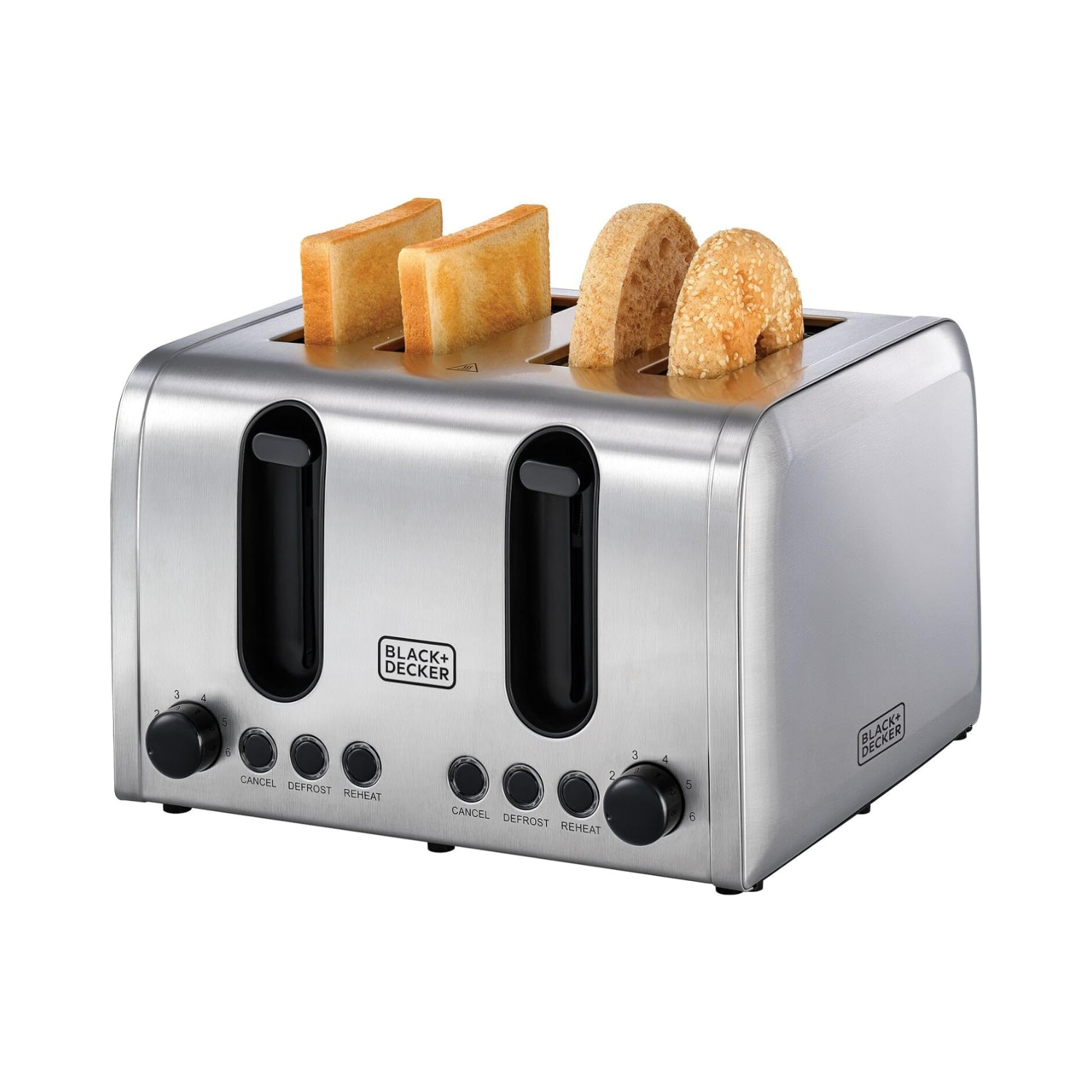 Black and Decker 4 Slice Stainless Steel Toaster | Silver | The Grazie