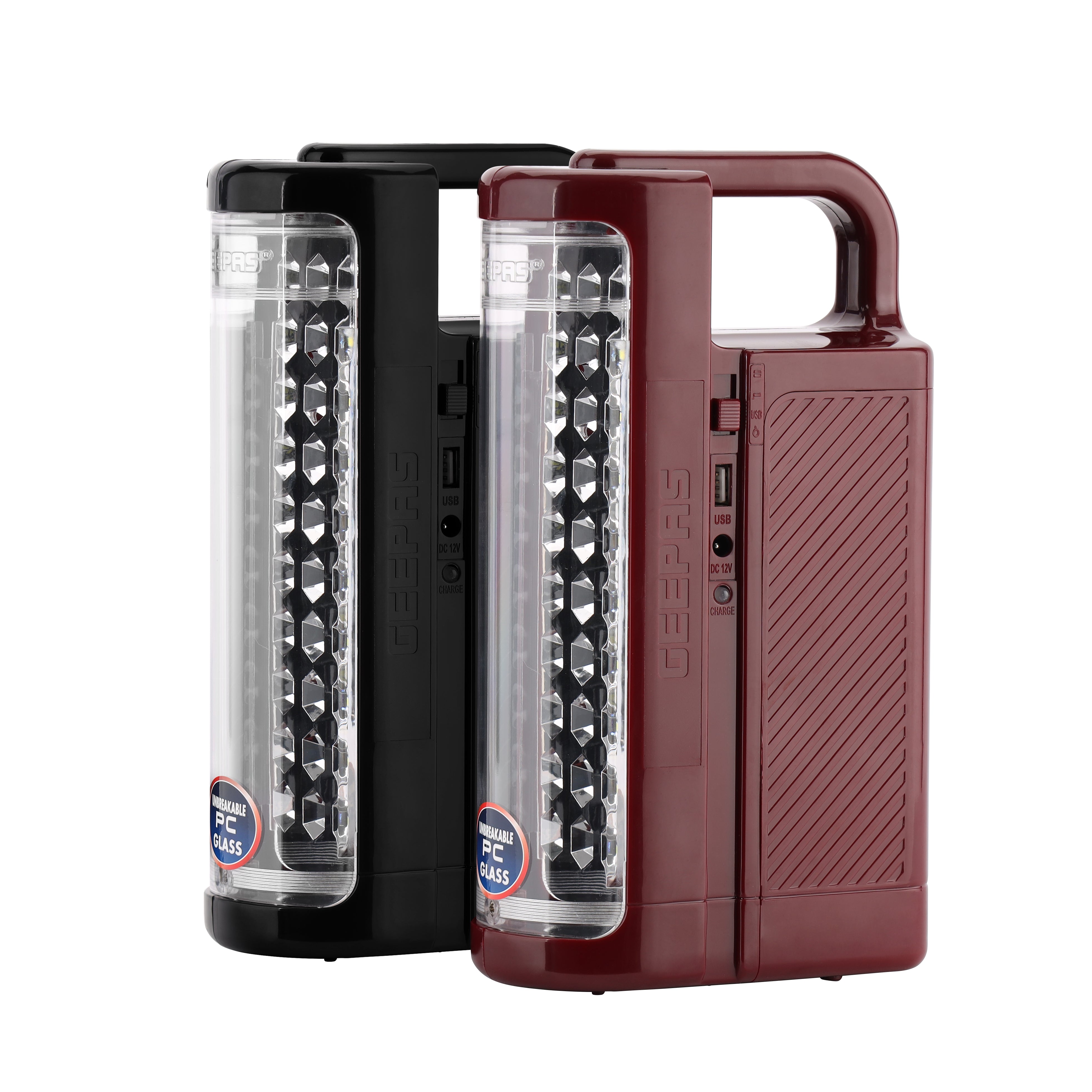 Geepas Rechargeable LED Lantern- GE5566USB| With Solar Input and Long ...